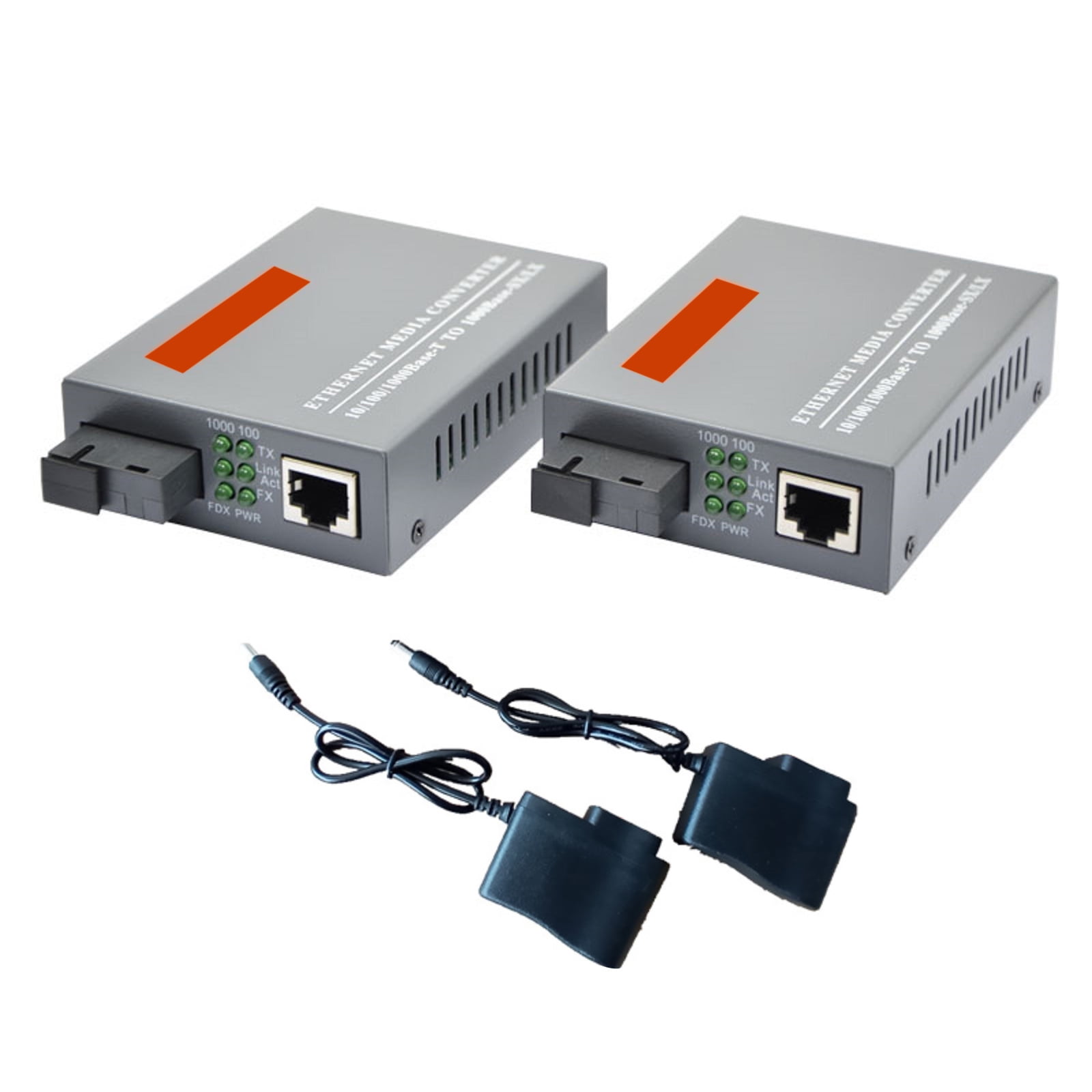 10/100/1000M Single Mode SC Fiber Optic Transceiver Pair for High-Speed ...