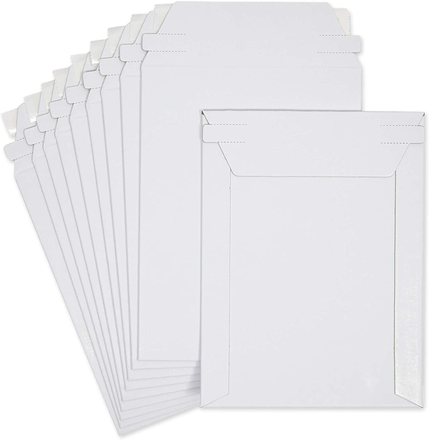 10-1000 6 x 8 White CD/DVD Self Seal Photo Ship Flat Cardboard Envelope ...