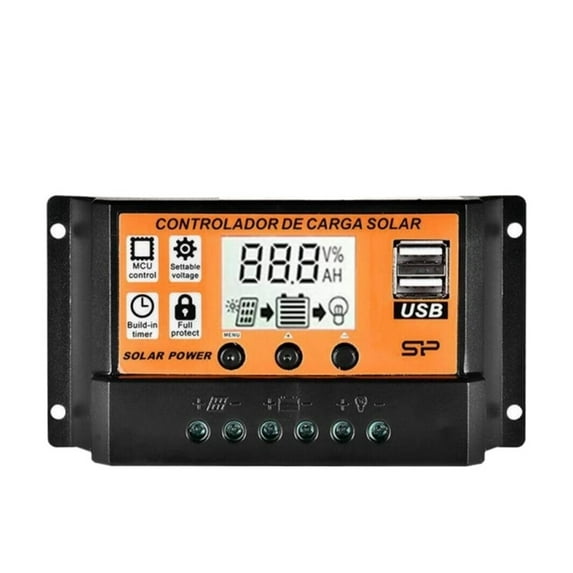 10-100A MPPT/PWM Solar Charge Controller LCD Dual USB Output Solar ...