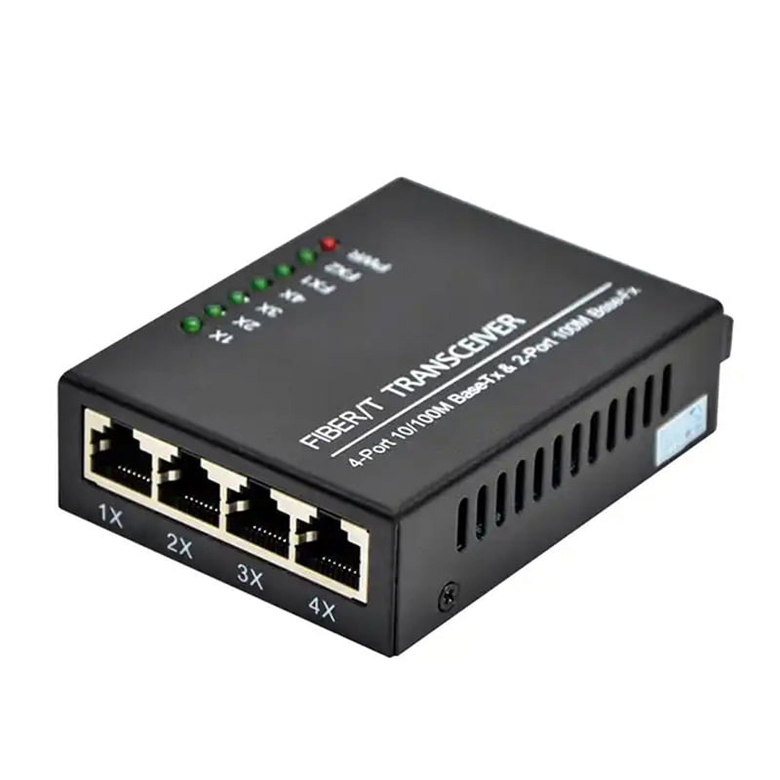 10/100M 2 Fiber Ports 4 RJ45 Port Fiber Media Converter 1310nm/1550nm ...