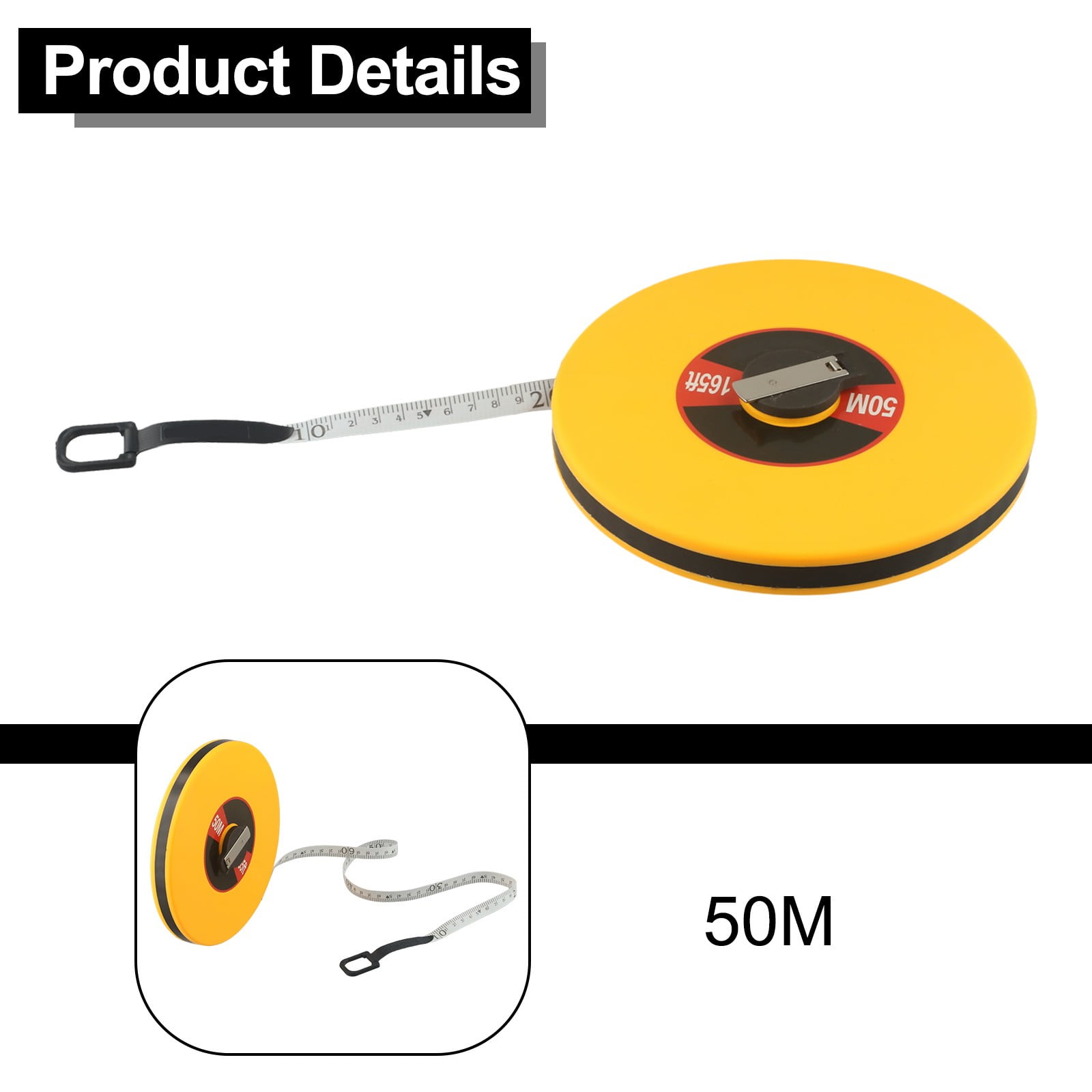 10-100M Long Fiberglass Tape Measure Double Face Metric Construction ...