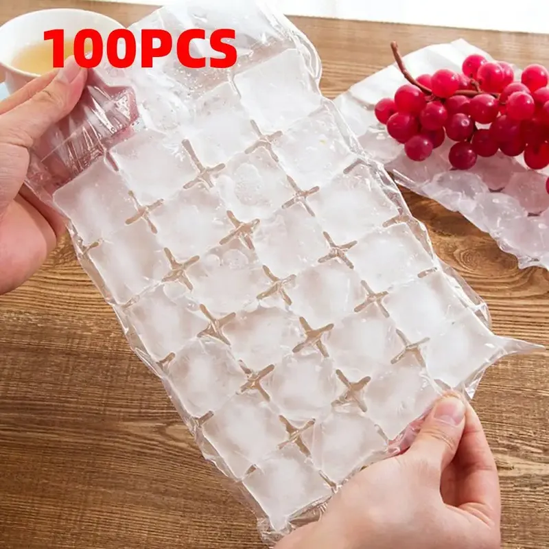 10-100Pcs Disposable Ice-making Bags Freezing Maker Ice Cube Bag Self ...