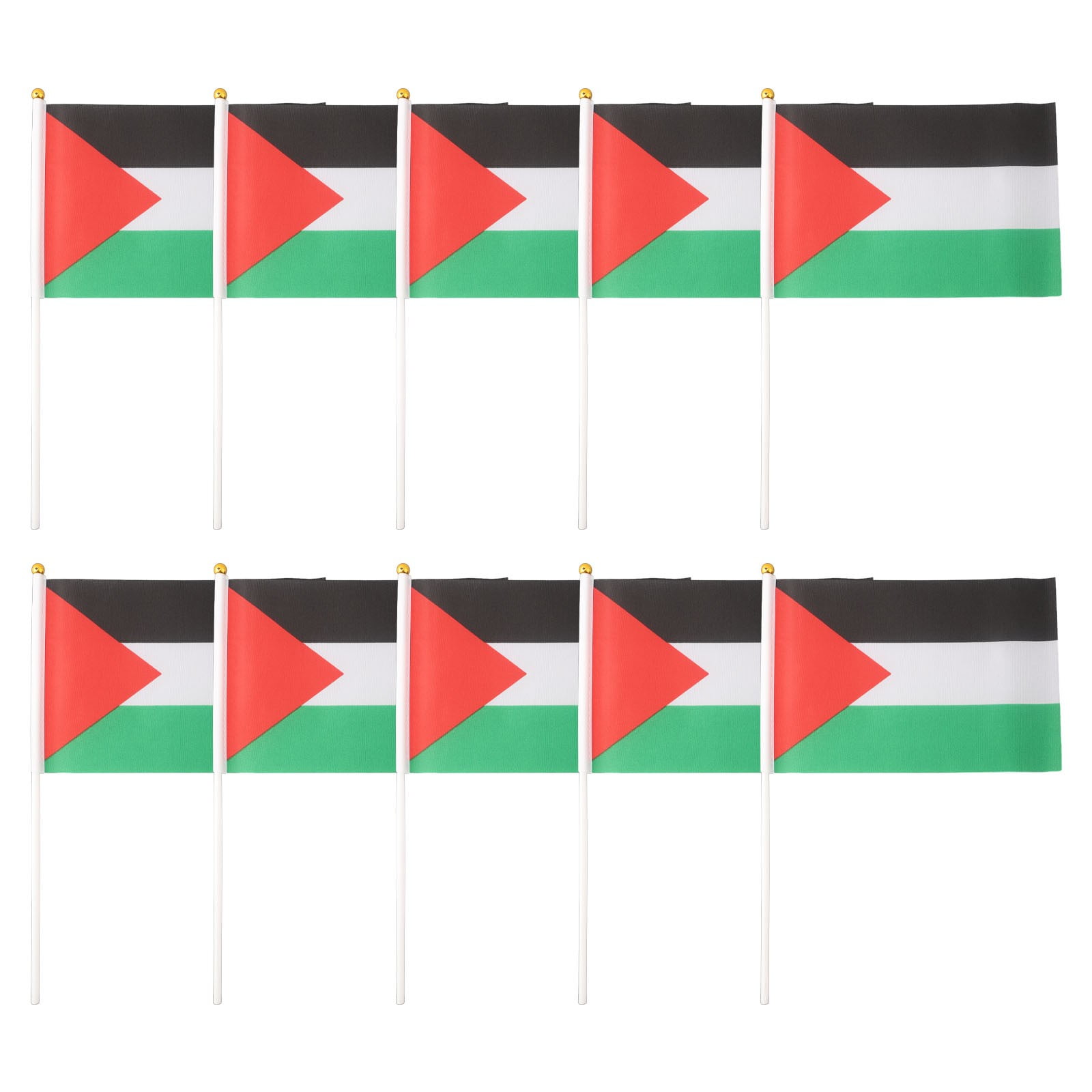 10/100pcs Palestine Flag Small with Pole, 14x21cm Palestine Hand Waving ...