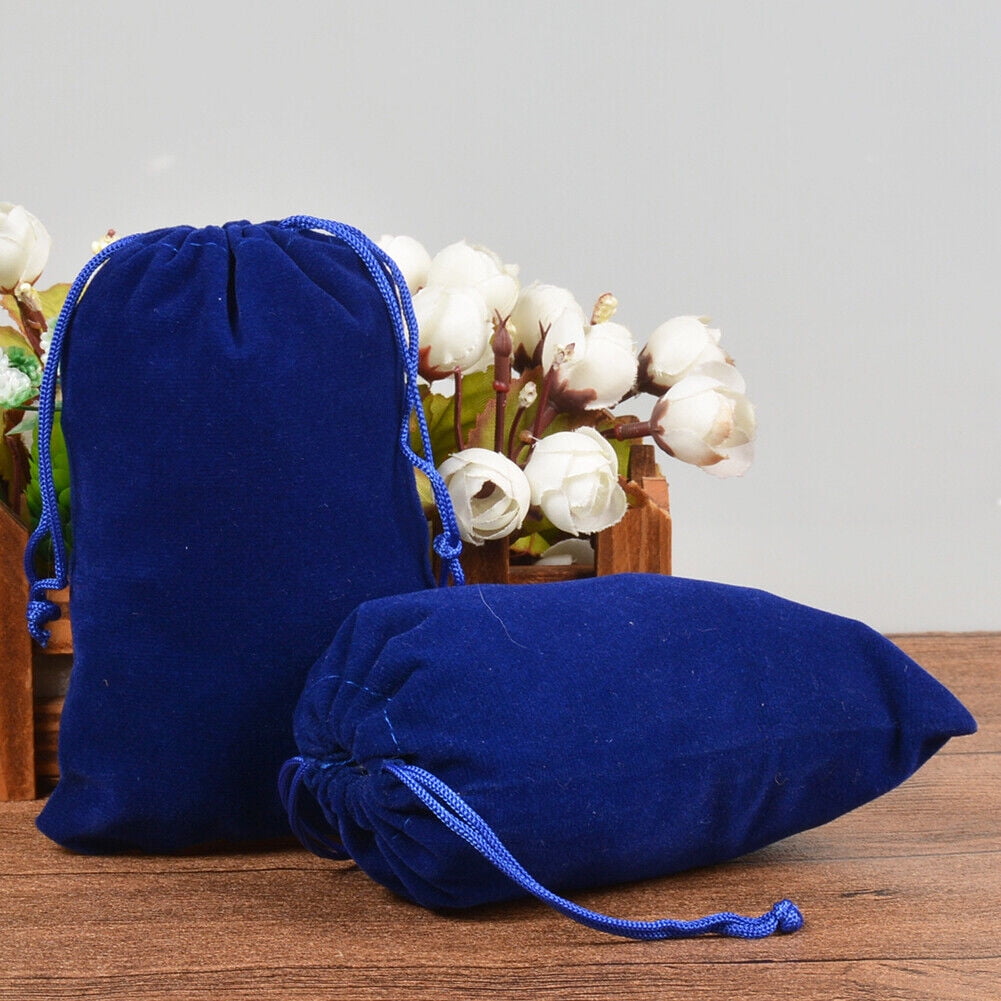 10-100pcs Velvet Drawstring Pouch Jewelry Baggie Ring Party Wedding ...