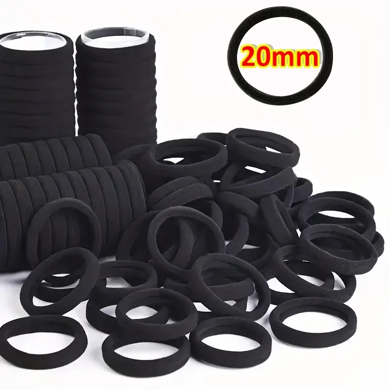 10/100pcs Women High Elastic Hair Bands Black Basic Hair Tie Headband ...