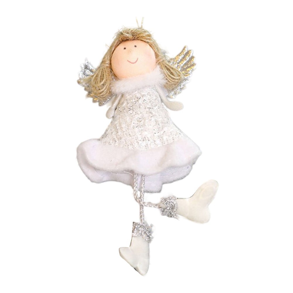 10*10cm Christmas Plush Angel Doll Pendant Cartoon Cute Wings Girl Doll ...