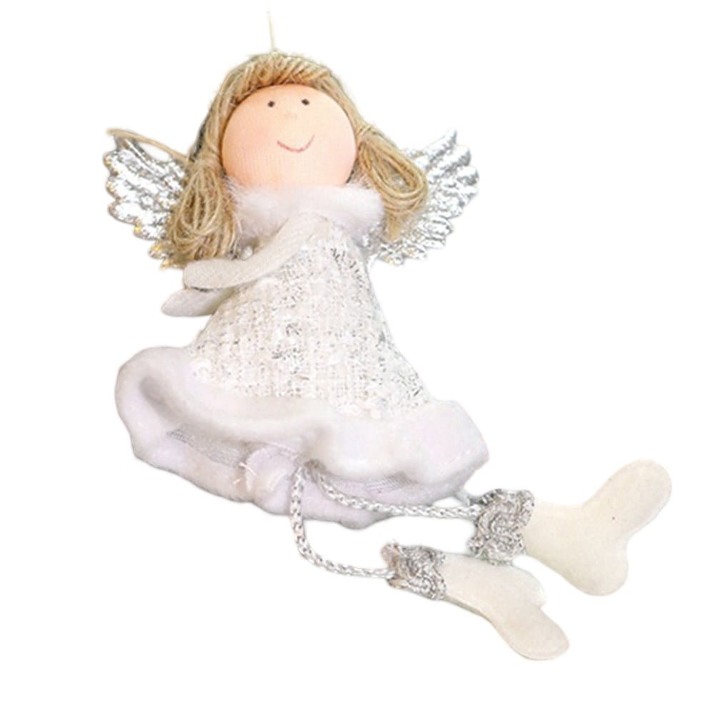 10*10Cm Christmas Plush Angel Doll Pendant Cartoon Cute Wings Girl Doll ...