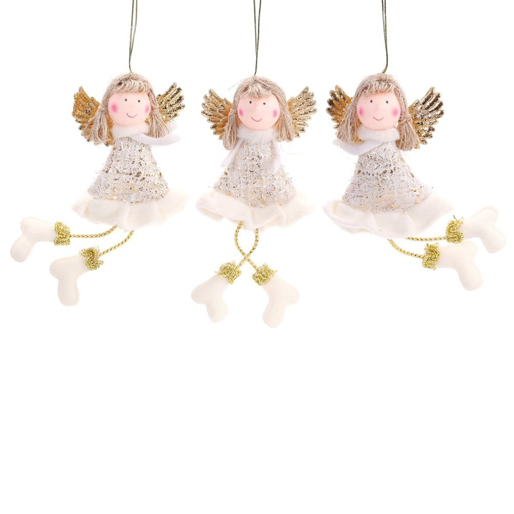 10*10Cm Christmas Plush Angel Doll Pendant Cartoon Cute Wings Girl Doll ...
