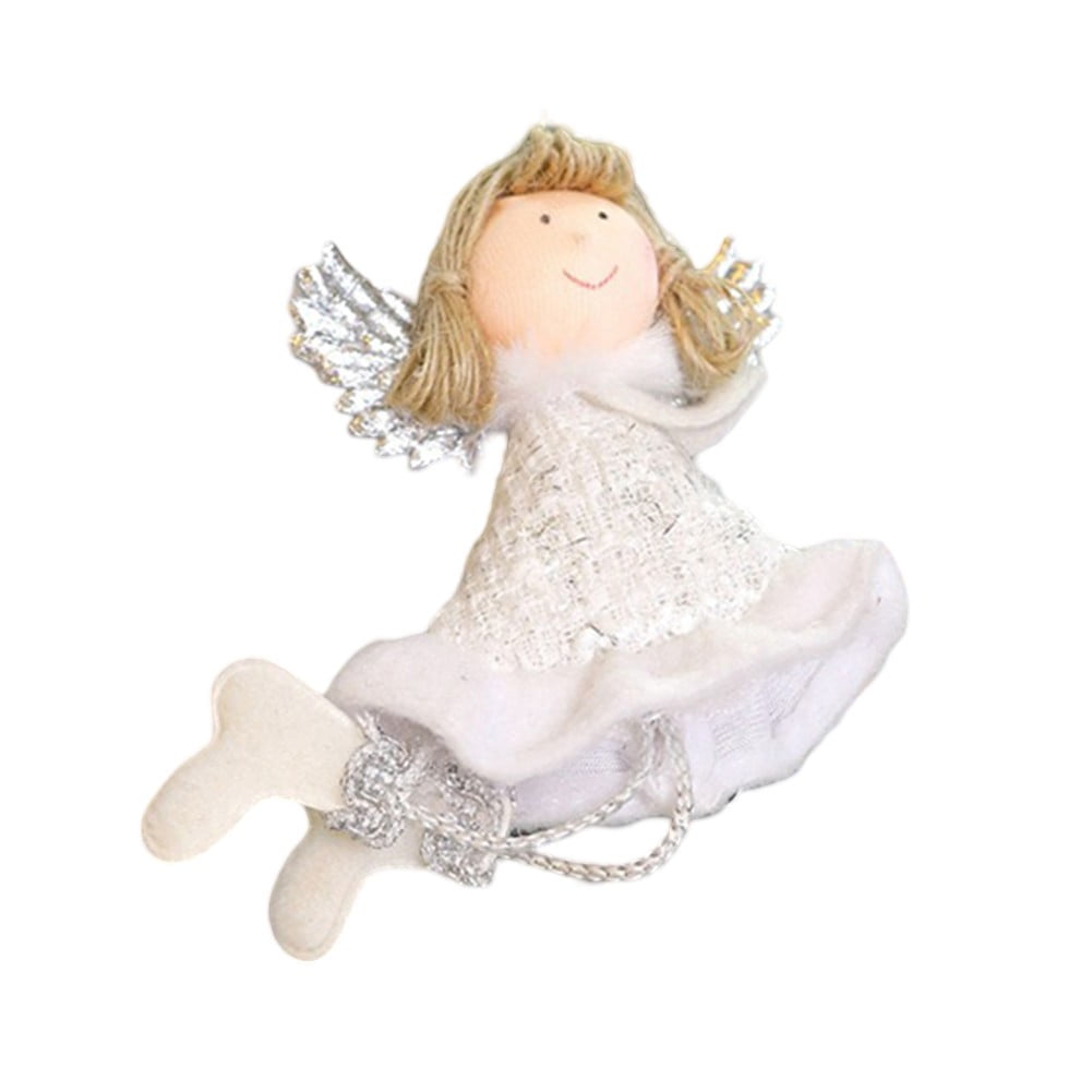 10*10Cm Christmas Plush Angel Doll Pendant Cartoon Cute Wings Girl Doll ...
