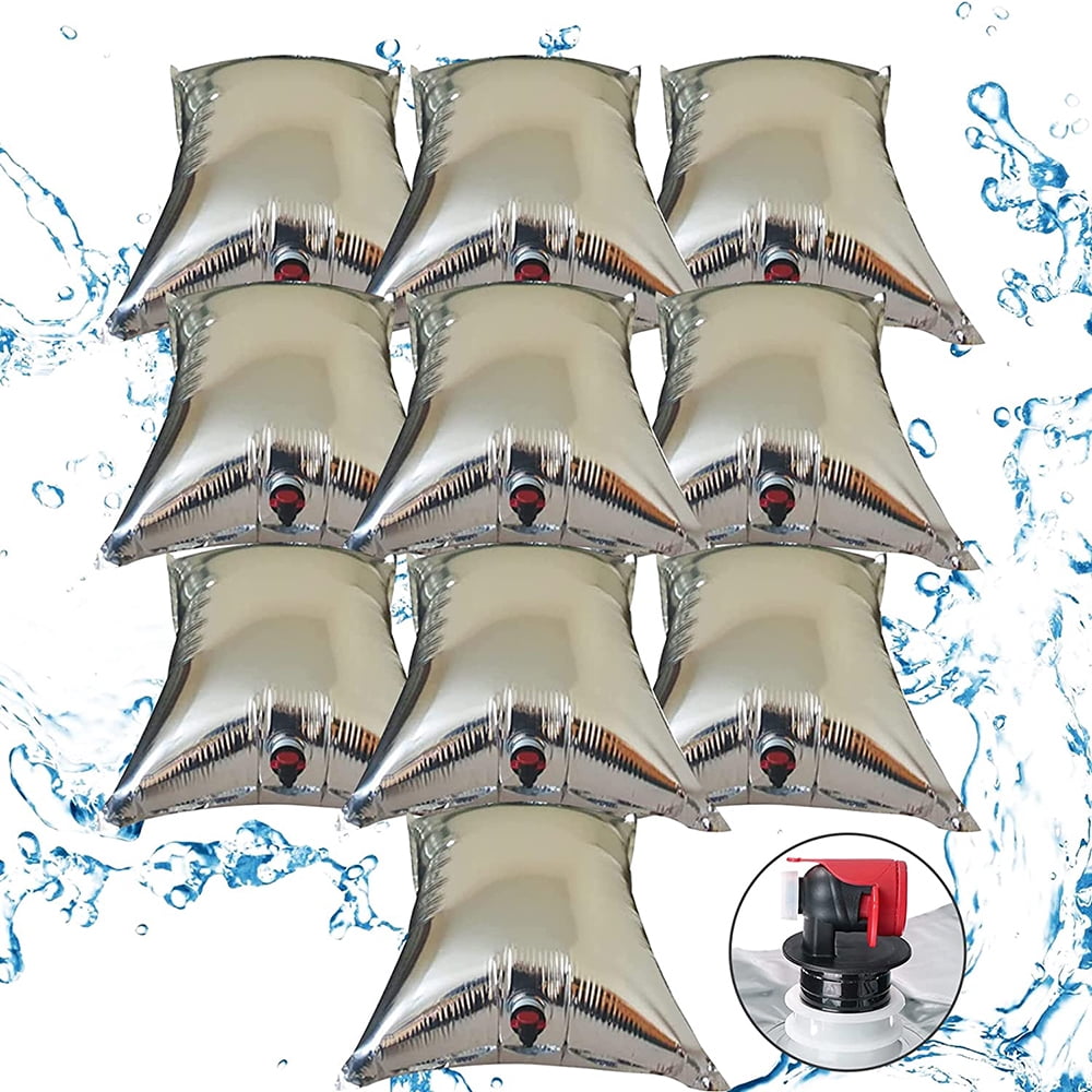 10 × 10L water bag, foldable water canister with tap, light-tight ...