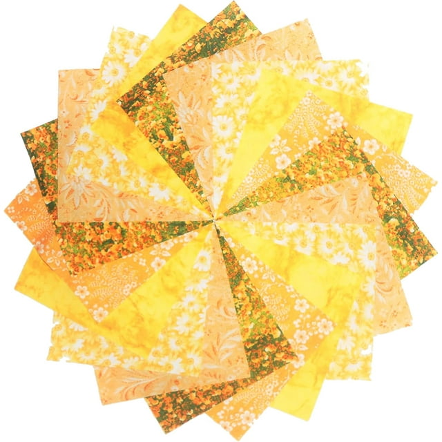 10 10X10 inch Sunshine Yellow LAYER CAKE Quilting Squares Charm Pack-5 ...
