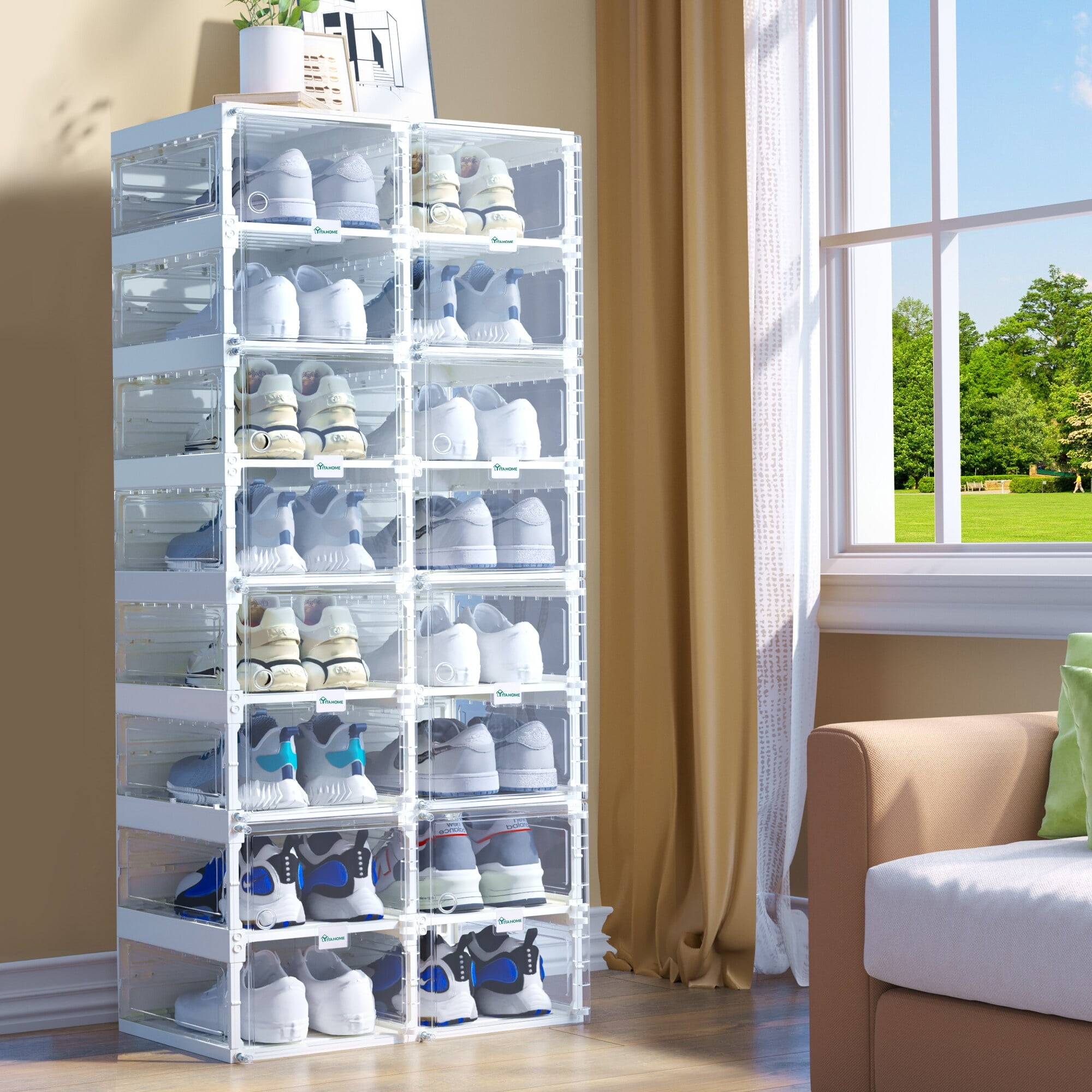 10/12/16/20 Cubic Portable Foldable Shoe Rack Shelf Cabinet Storage ...