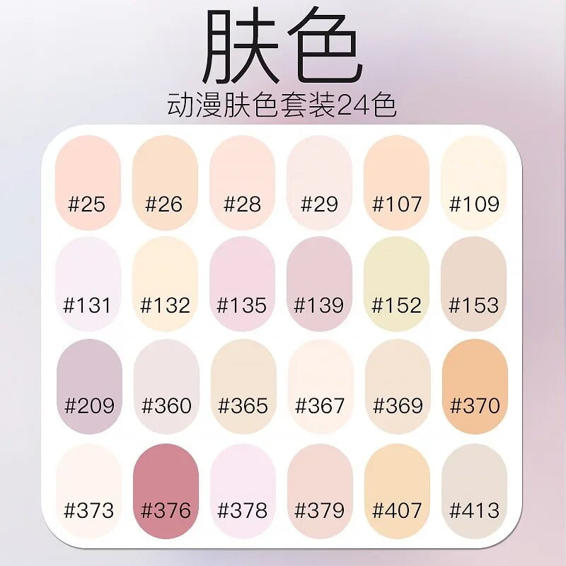 10/12/20/24/30 Colors Double-headed Skin Color Markers Set of Anime ...