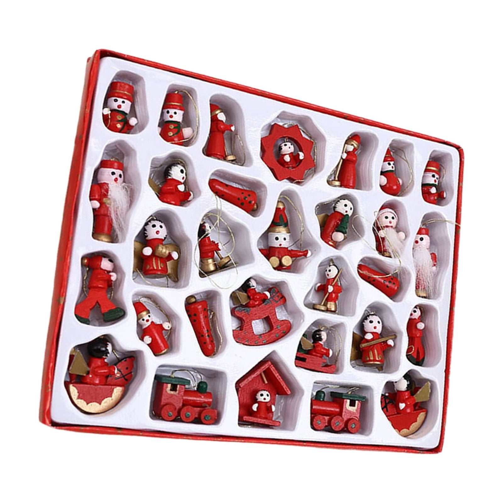 10/12/20/30 Pcs Snowman Ornament Wooden Doll Pendant Christmas Tree ...
