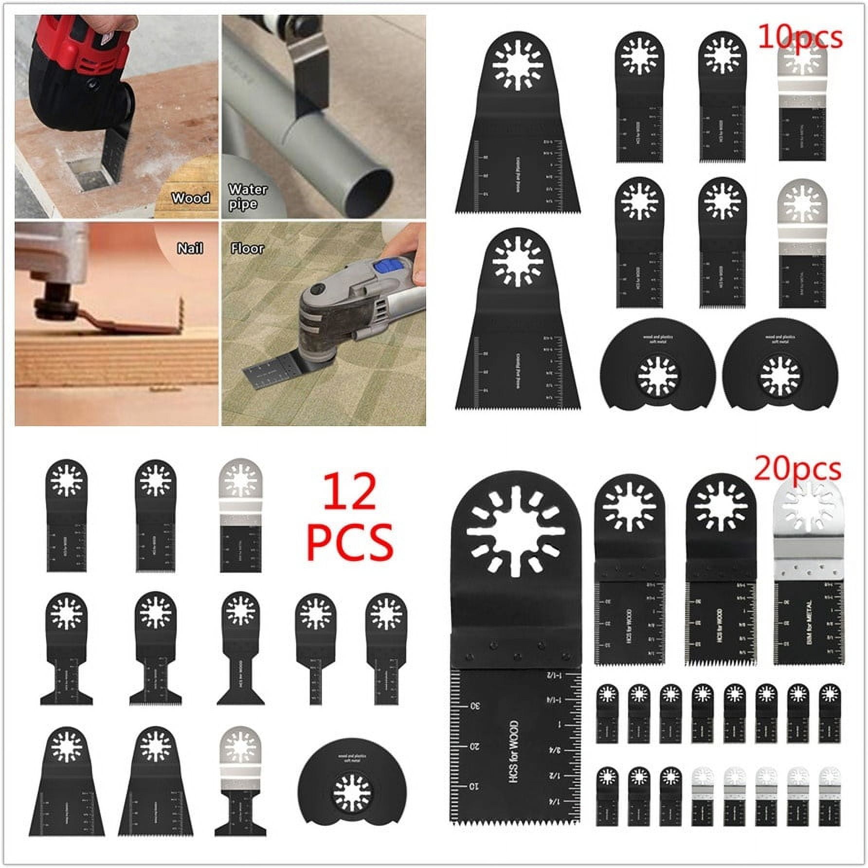 NUAHRHY 10/12/20pcs Oscillating Multi Tool Saw Blade Wood Cutting Saw Blades Kit - Walmart.com