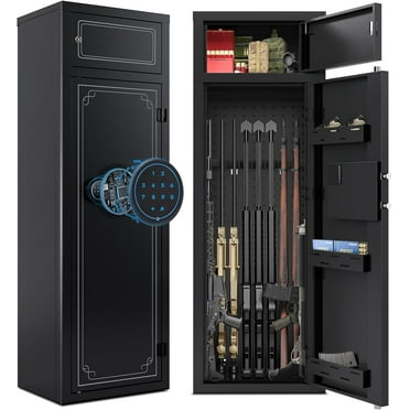 Omethey Fireproof Gun Safe, Quick Access, 5-7 Rifle Storage, LCD Keypad ...