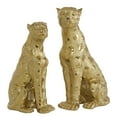 10", 12"H Gold Resin Leopard Sculpture, by DecMode (2 Count) - Walmart.com