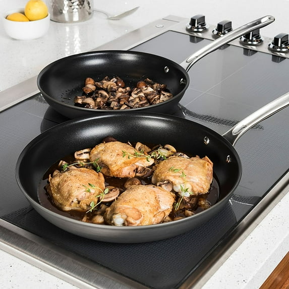 10" & 12" Hard Anodized Non-Stick 2 Piece Fry Pan Set- Black/Gray/Silver - Walmart.com