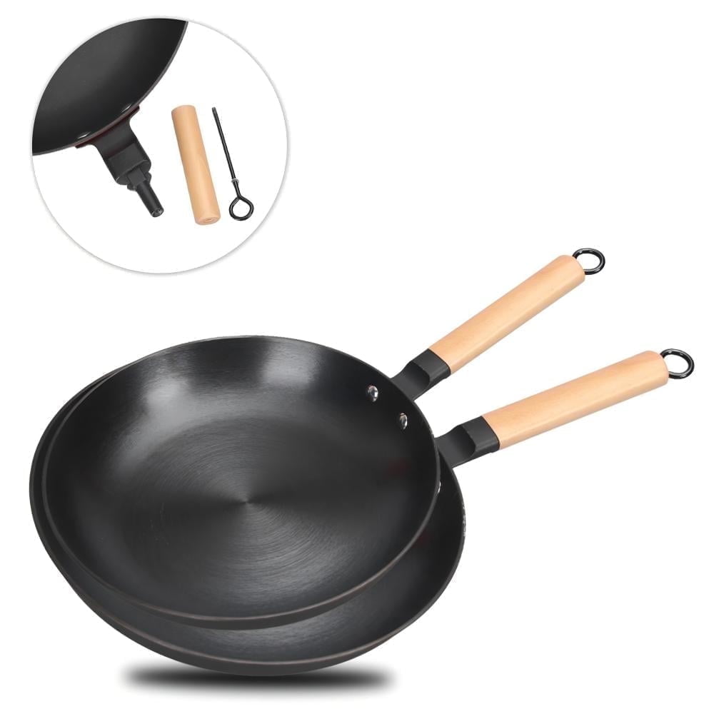 YUTANN 10" & 12" Cast Iron Skillets, Nonstick Lightweight, Oven ...