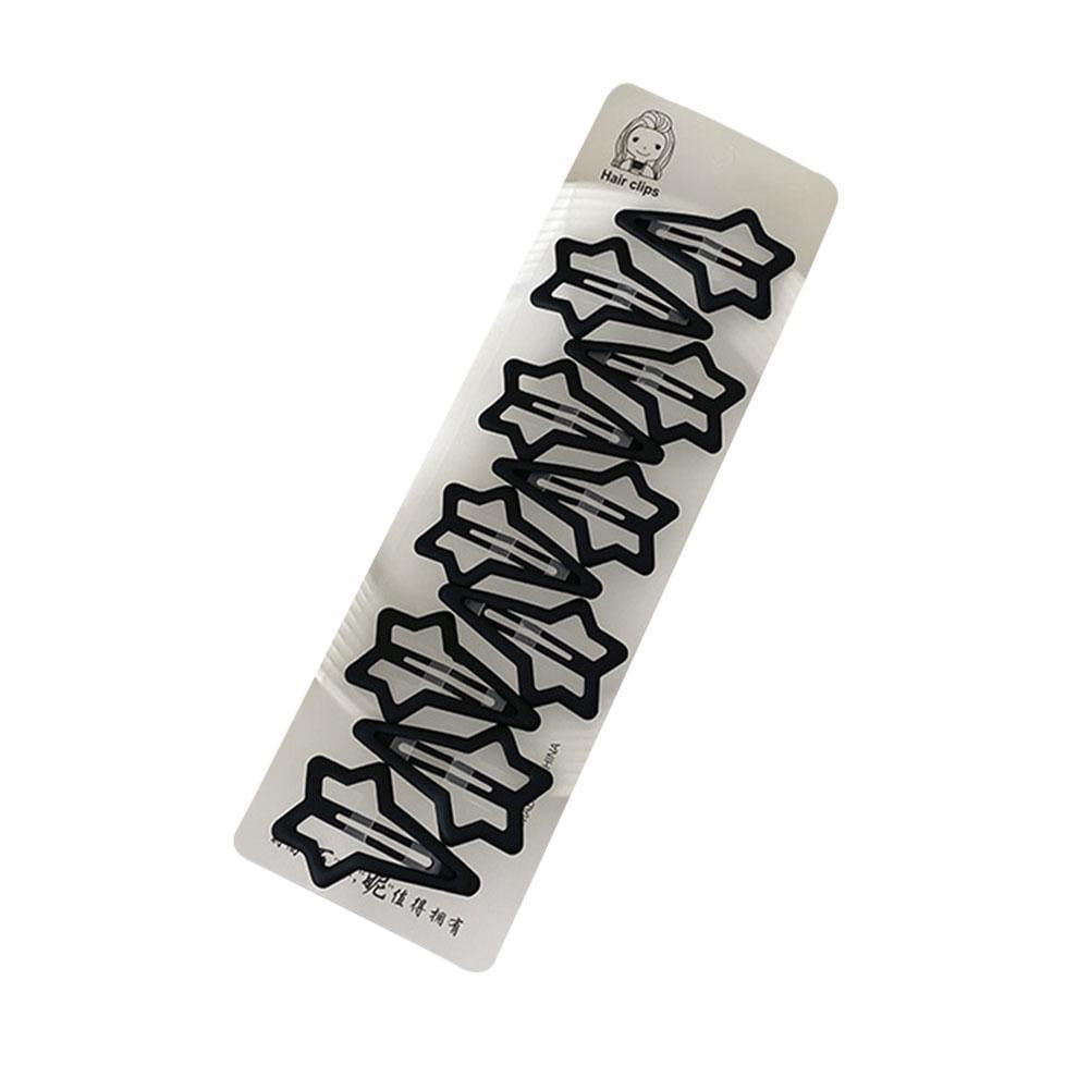 10/12 pcs black star hair clips snap grips emo punk party Halloween ...