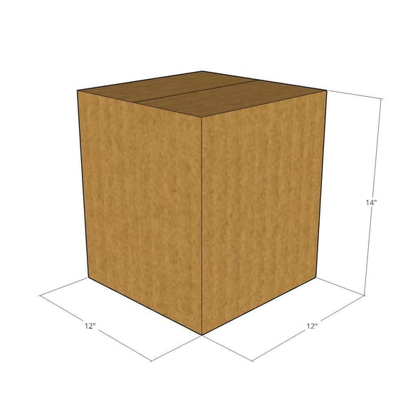 E1 Packaging 12x12x14 Corrugated Boxes, 10 Pack, Lightweight Single ...