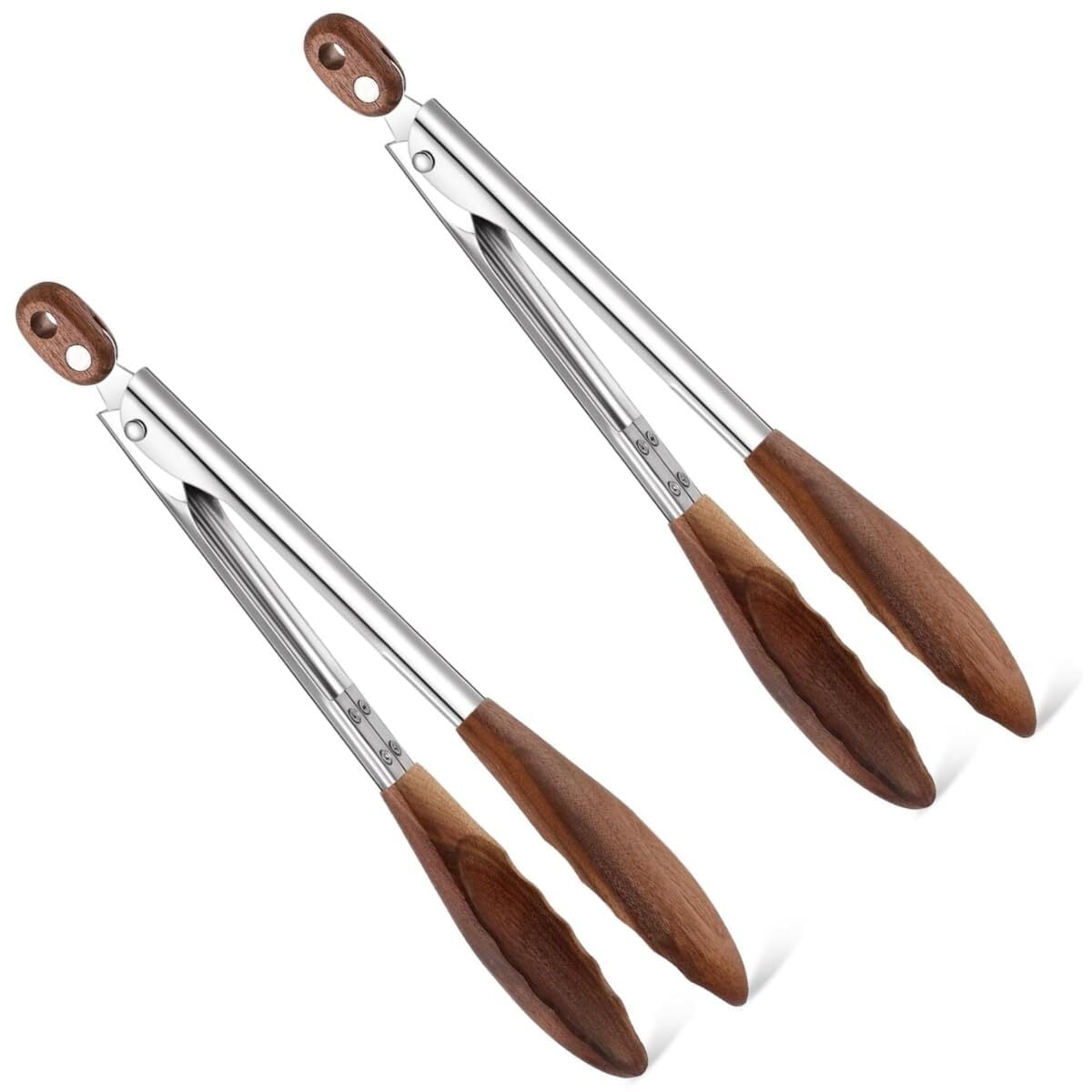 10 & 13 Inch Wooden Cooking Tongs, Kitchen Wooden Tongs for Cooking ...