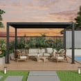 10'×13' Outdoor Louvered Pergola, Aluminum Pergolas with Adjustable ...