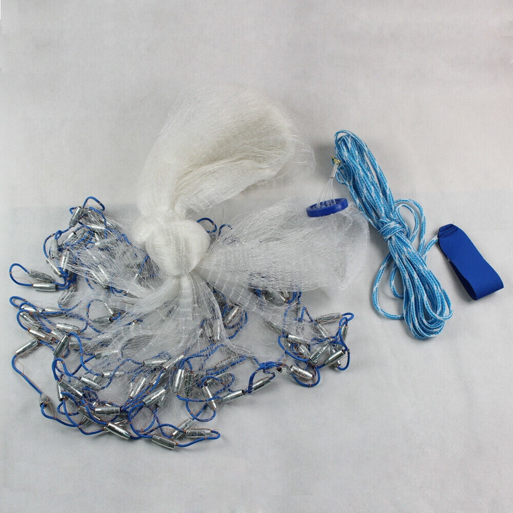10/14/18/22FT Hand Cast Fishing Mesh Spin Network Bait Fish Net ...