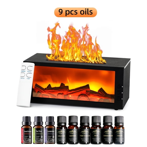 10.14oz Flame Simulation Fireplace Diffuser With 9pcs Oils | Night ...