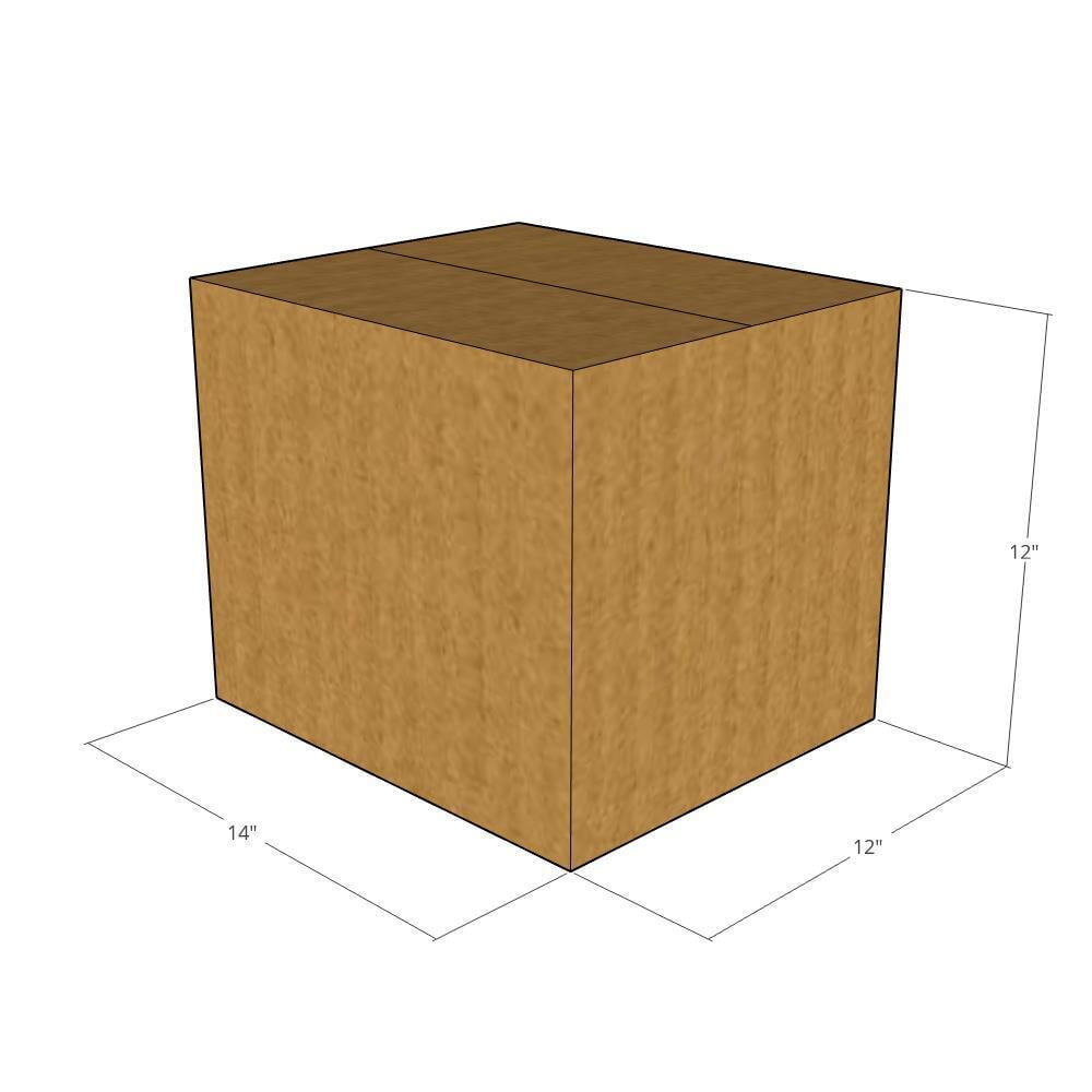 14x12x12 Kraft Brown Corrugated Shipping Boxes, 32 ECT Single-Wall, Qty ...