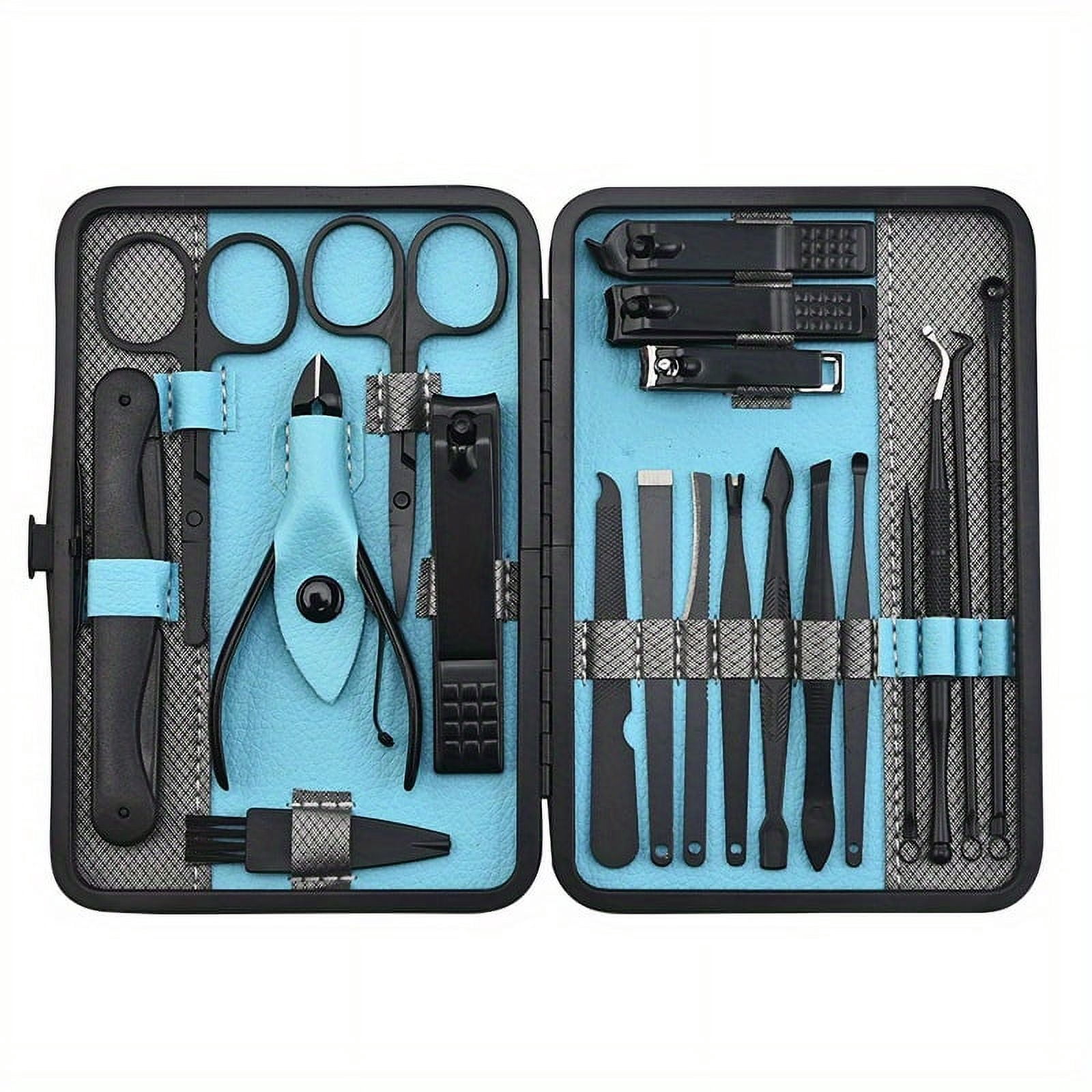 10/15/20/25Pcs Stainless Steel Makeup Kit&Manicure Set, Nail Clipper ...