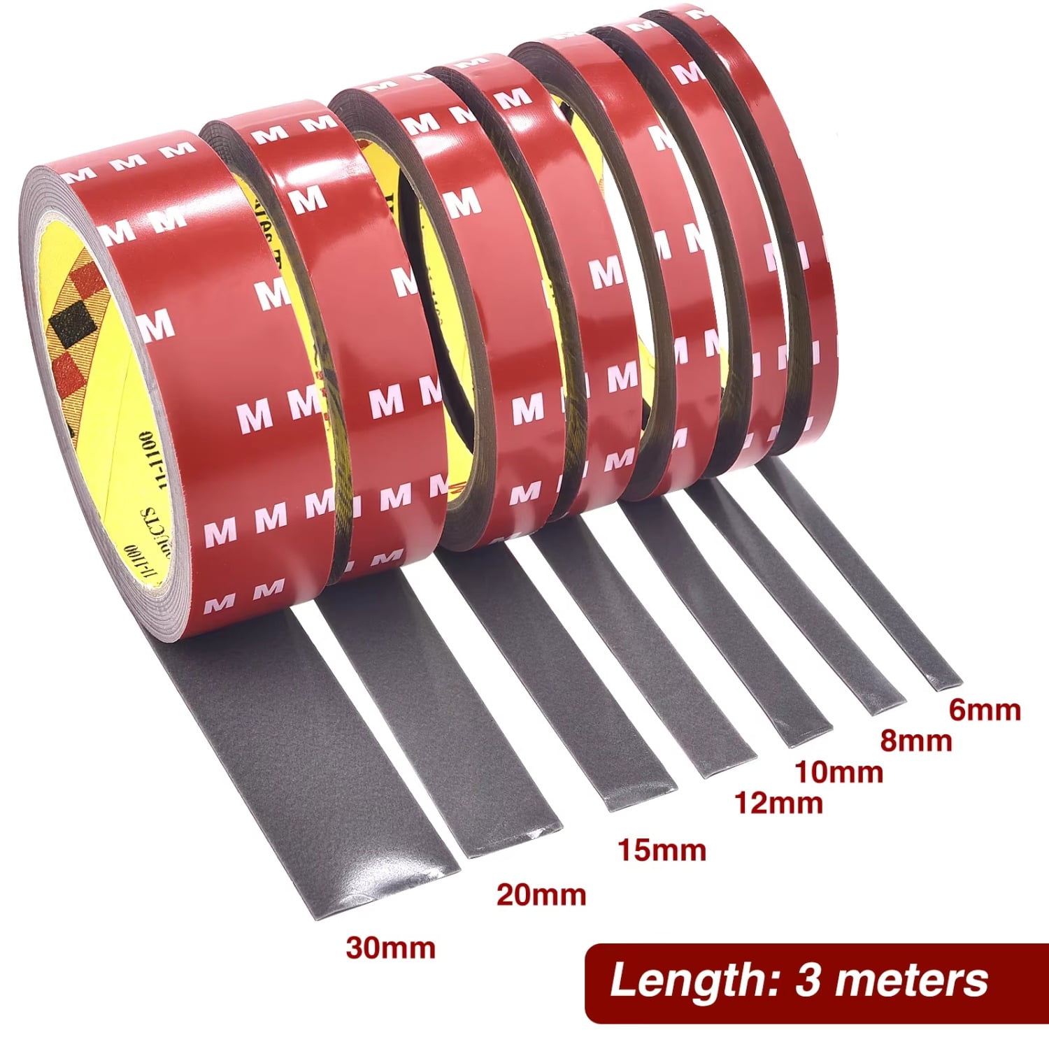 10/15/20/30mm wide foam double-sided adhesive tape，Extra Strong Double ...