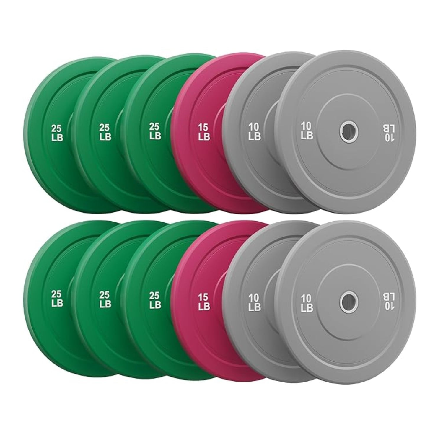 10/15/25 lb Colored Bumper Weight Plates Olympic Weight Plate Set ...