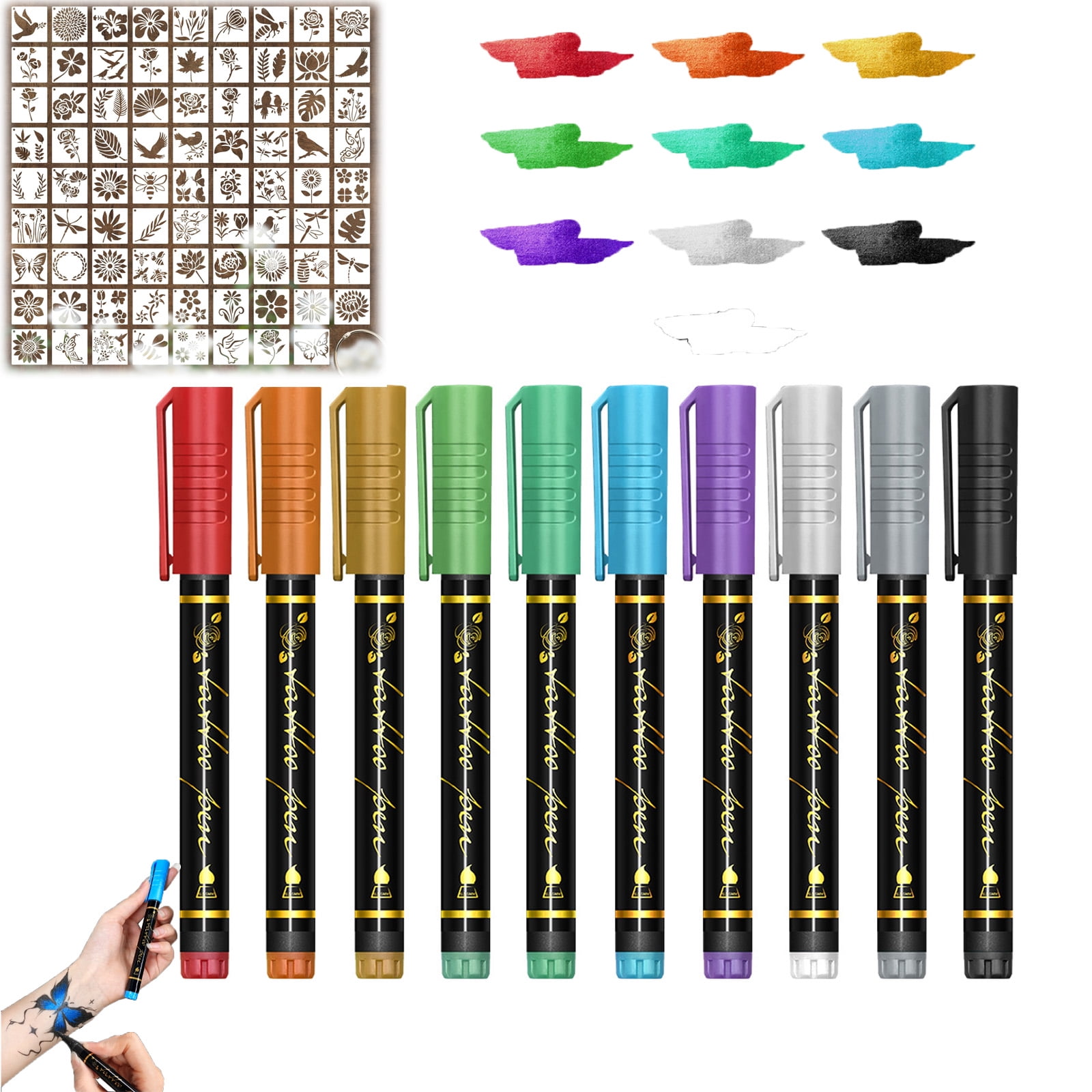 10/15/30 colors Body Art Marker Pen Body Art Pens, Quick-Drying Body ...