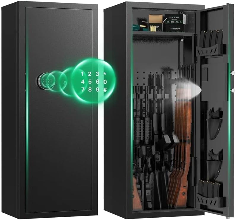 10-15-Gun Capacity Rifle Safe with Quick Access Digital Keypad - Anti ...