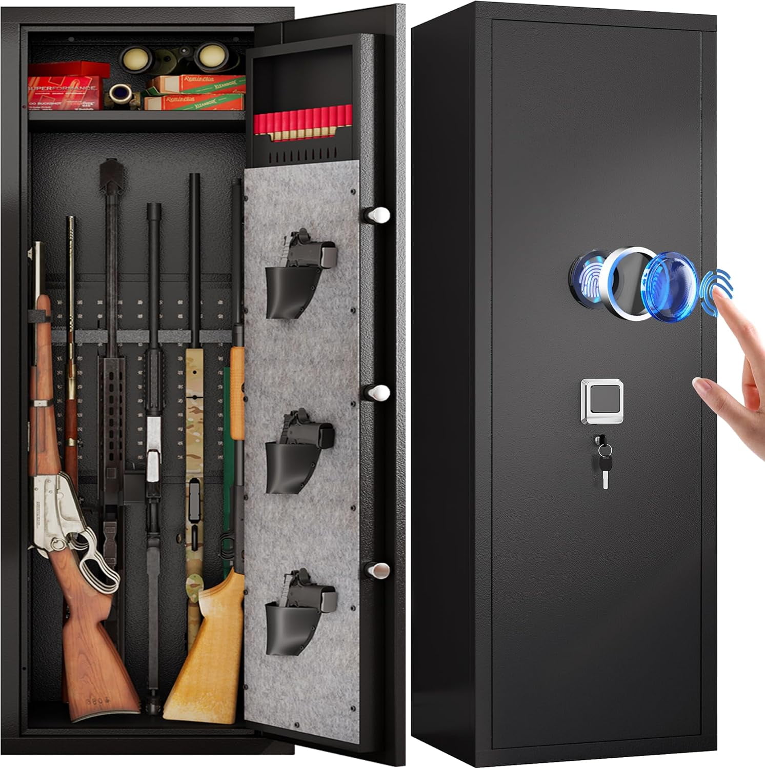 10-15 Gun Safe,Large Gun Safes for Home and Pistols, Quick Access ...