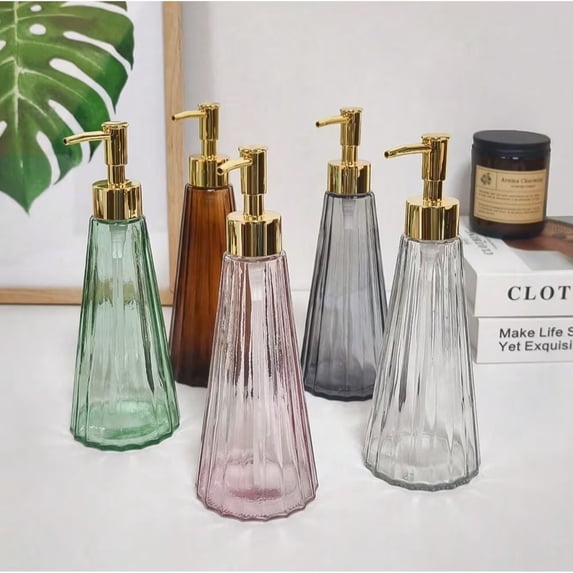 10.15Oz Glass Soap Dispenser Pump Bottle for Liquid Soap, Shampoo ...