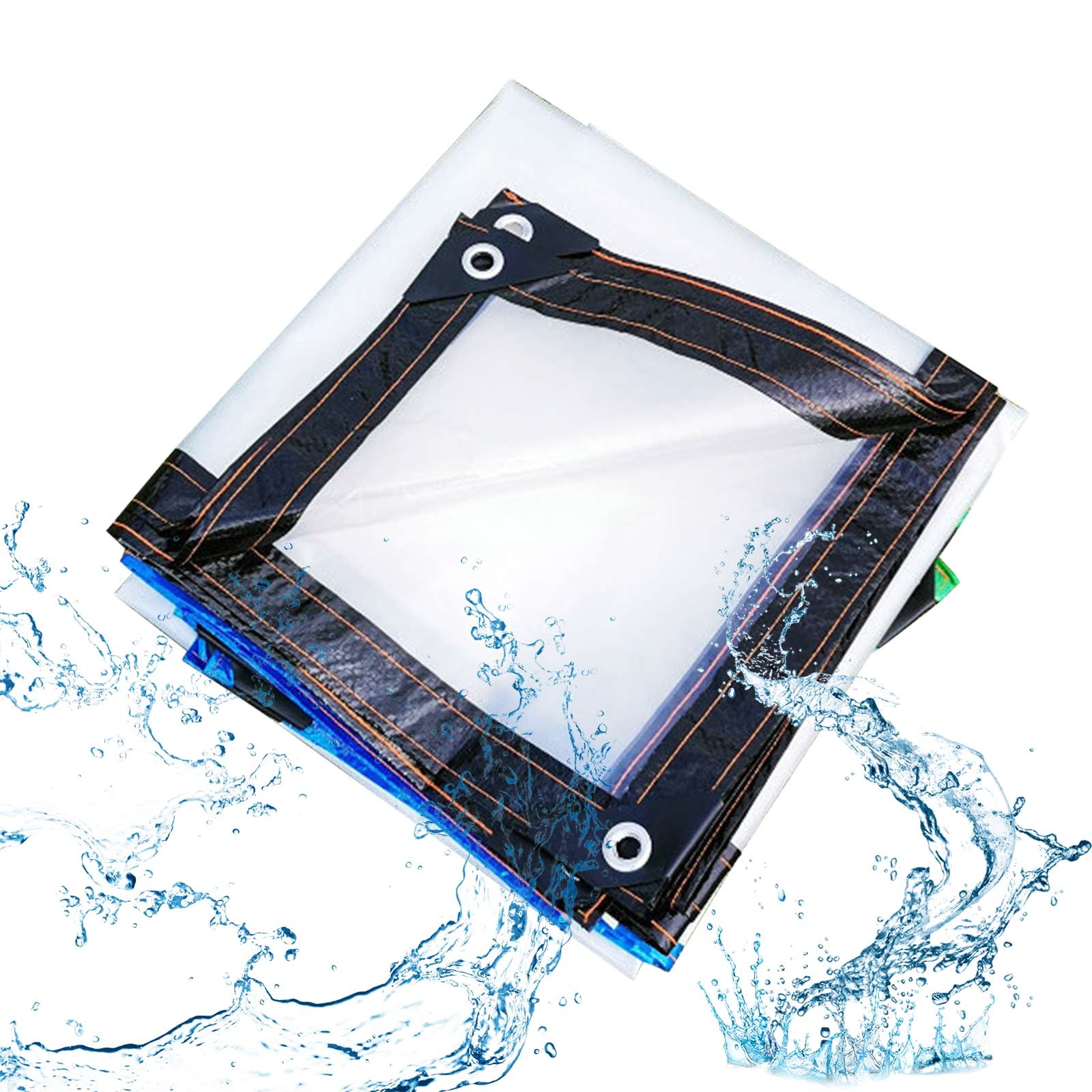 10*16.4ft Jienlioq Clear Waterproof Tarps(Increase Grommets) Poly ...