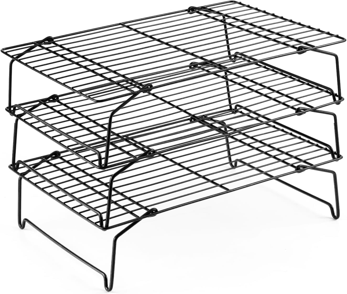 10 * 16 Inch Cooling Racks, 3 Stackable Tall Baking Racks, Stainless Steel Wire Rack for Baking ...