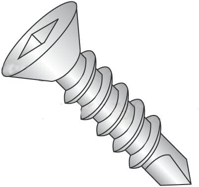 #10-16 x 1" Self Drilling Screws, Hardened Stainless Steel 410, Flat ...