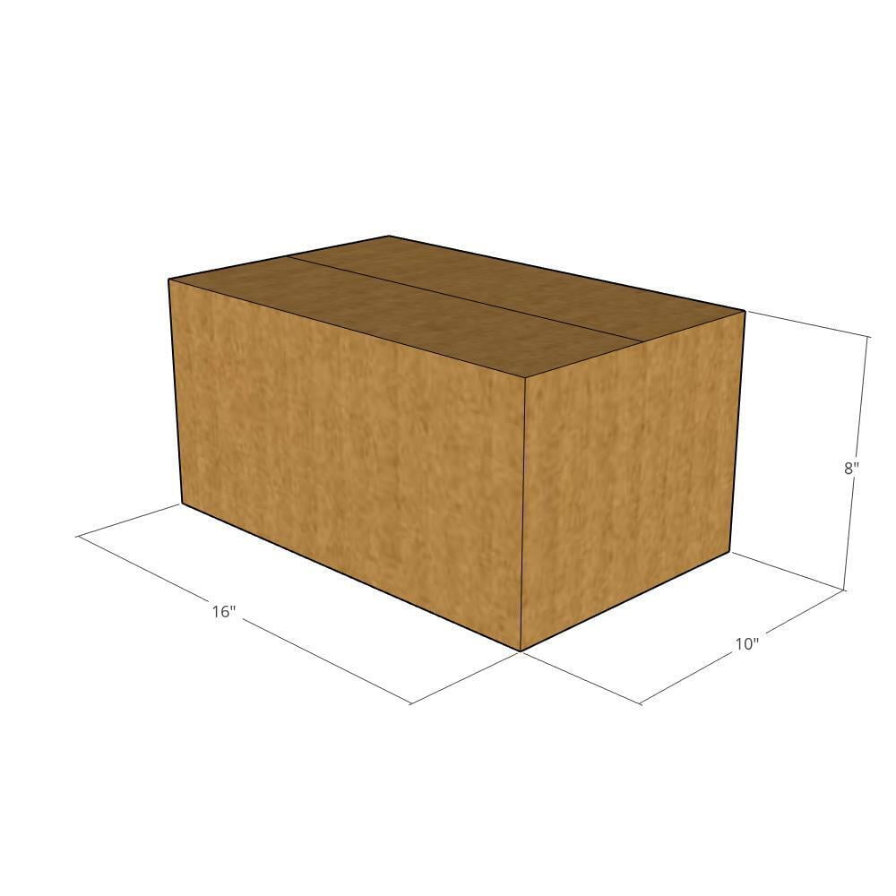 16x10x8 Kraft Brown Corrugated Shipping Boxes, 32 ECT Single-Wall, Qty ...
