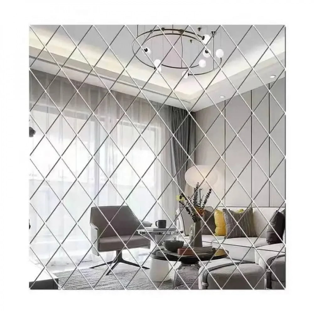 10/17/32/58pcs 3D Diamonds Mirror Stickers Acrylic Triangles Self ...