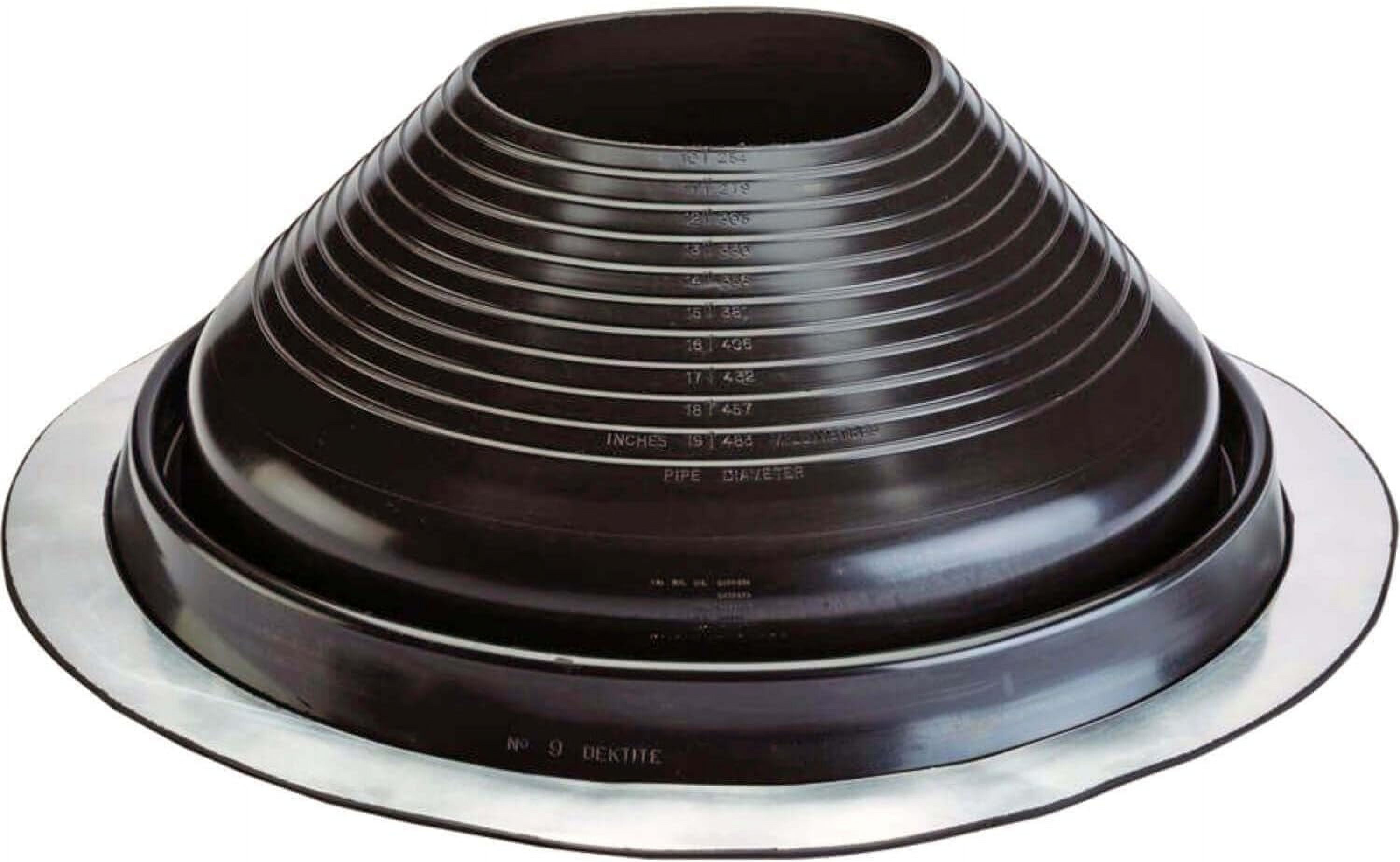 (10"-19") Black Round EPDM Flexible Pipe Flashing Dektite: Metal Roof Jack Pipe Boot-Metal Roof ...
