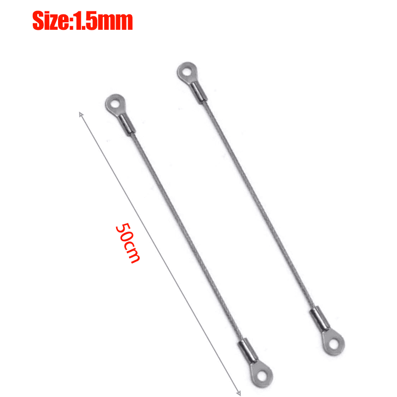 10/1Pcs 1-2mm Thicss Stainless Steel Wire Eyelets Ended Short Wire Rope ...