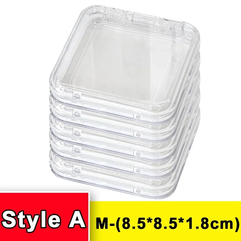 10/1Pcs Mini Plastic Storage Box Transparent Portable Square Flip ...