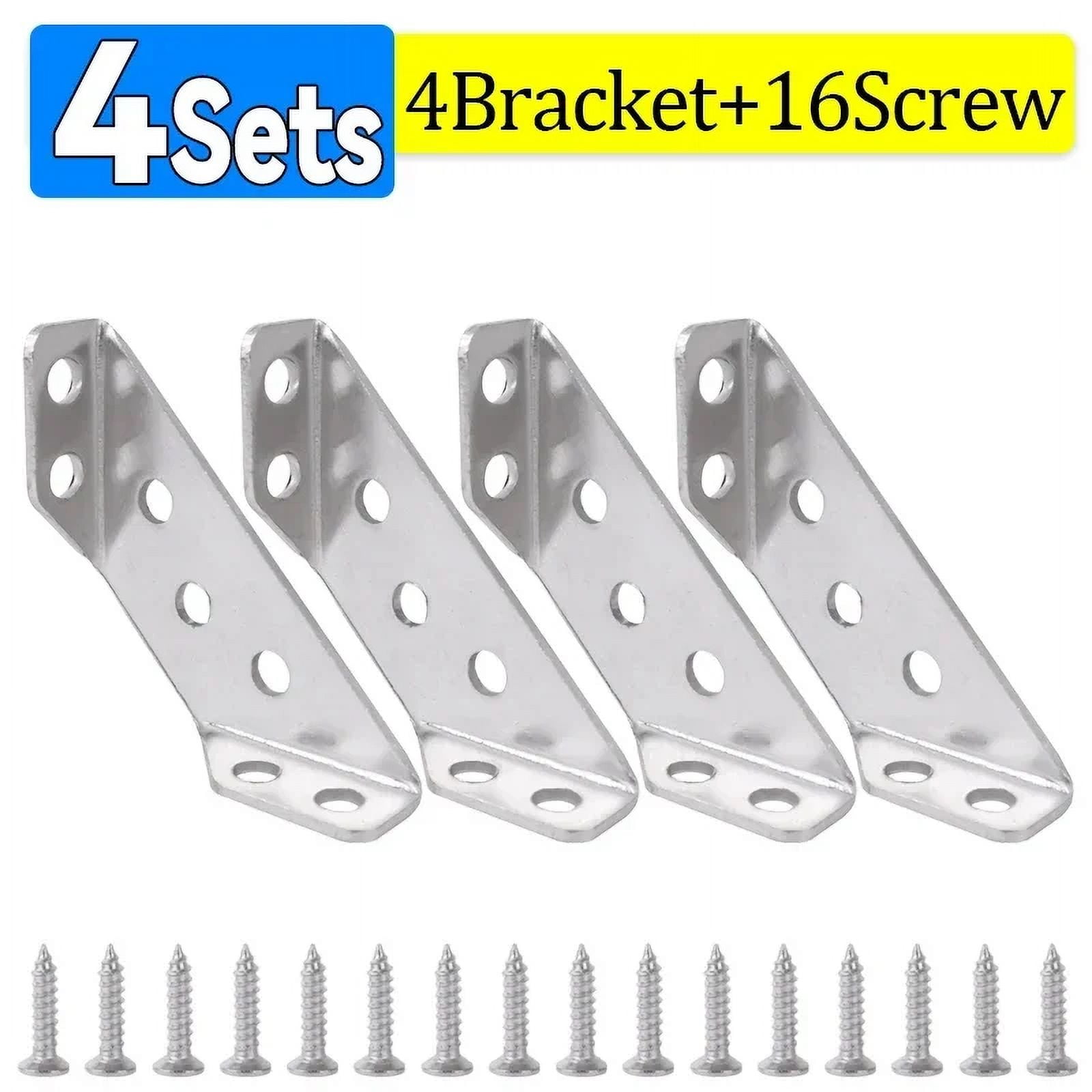 10/1set Corner Brackets Stainless Steel Furniture Angle Shelf Connector ...