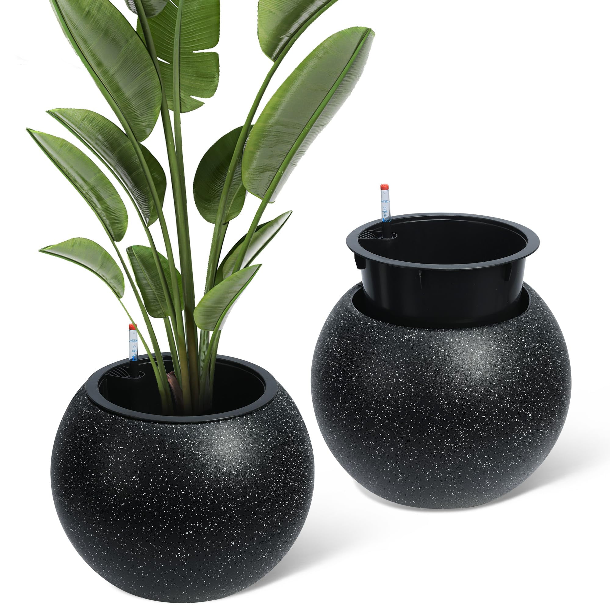 10.2 H x 13.5 " Dia (10" Pot Opening) Round Self Watering Pots for ...