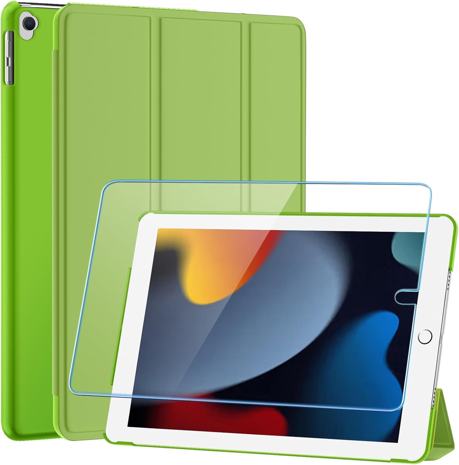 for 10.2 Inch iPad 9th Generation Case 2021, with [ Glass Screen ...