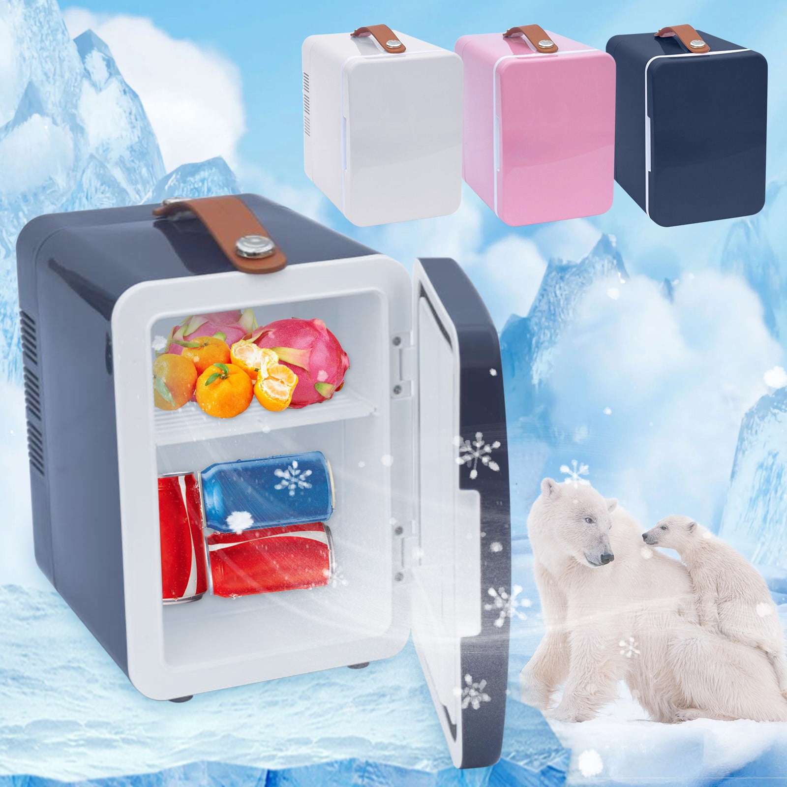 Under 10, 2-in-1 Mini Fridge, 4L Compact Bar Fridge, Cool & Heat ...