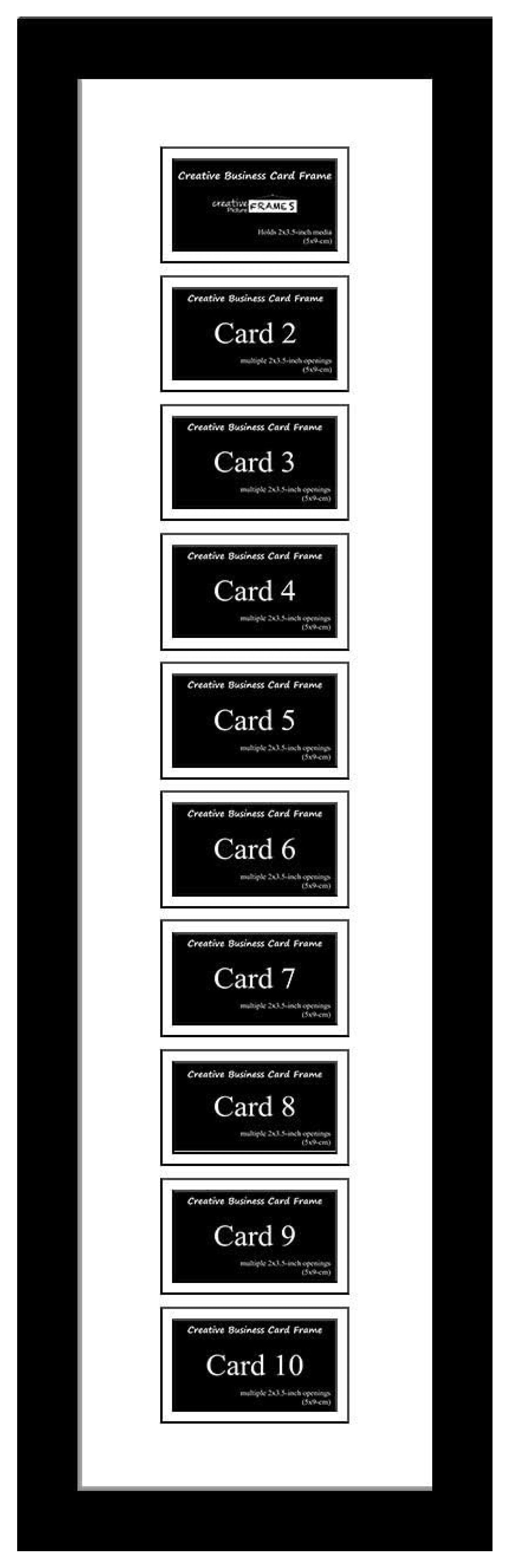 10-2" x 3.5" Opening Black Business Card Frame with 8" x 30" Double ...